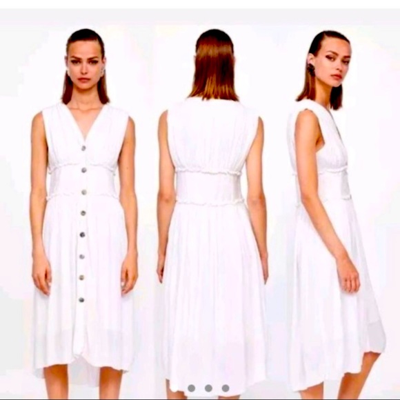 Zara | Dresses | Zara White Button Down Dress | Poshmark
